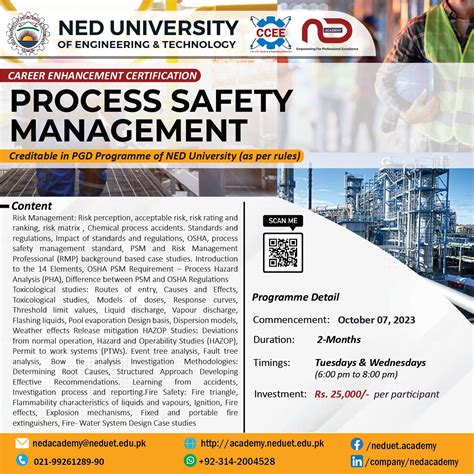 Process Safety Management NED Academy CCEE CMPP PTMC