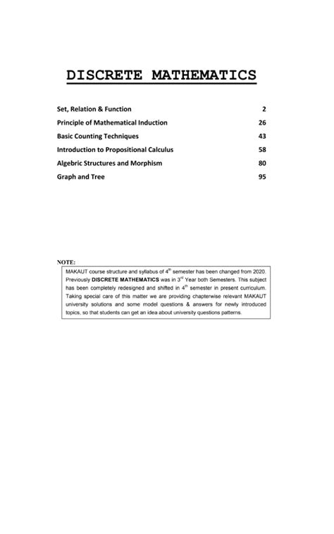 D Math Cse 4th Sem Discrete Mathametics Organizer Makut Computer