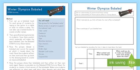 Bobsled STEAM Activity Teacher Made