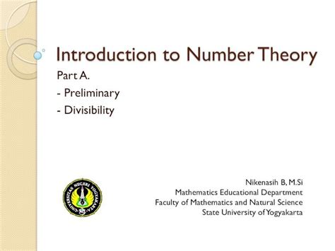 Pdf Introduction To Number Theory Universitas Negeri