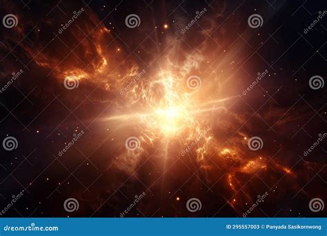 Scene Of Sun Explosion Supernova In The Galaxy Ai Generated Stock