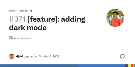 Feature Adding Dark Mode · Issue 371 · Arc53docsgpt · Github