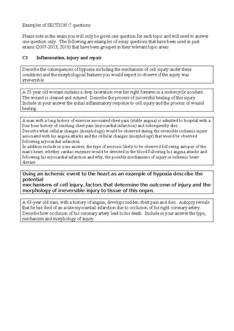 Examples Of Section C Questions Examples Of SECTION C Questions Please Note In The Exam You