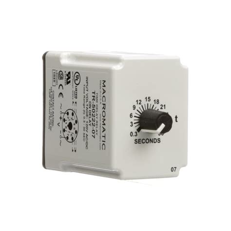 Macromatic TR Time Delay Relay On Delay A DPDT VAC DC Sec Pin