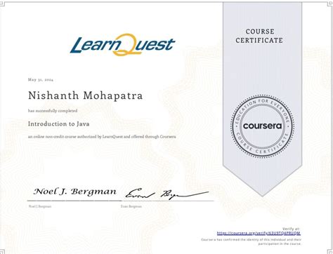 Nishanth Mohapatra On Linkedin Java Coursera Programming Development Javaprogramming
