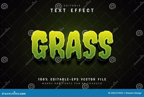 Grass Text Effect Editable Stock Vector Illustration Of Freshness