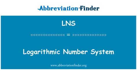 Lns Significa Sistema De Numeración Logarítmico Logarithmic Number System