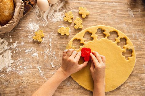 烘焙背景 饼干制作过程。手准备。顶视图 特写