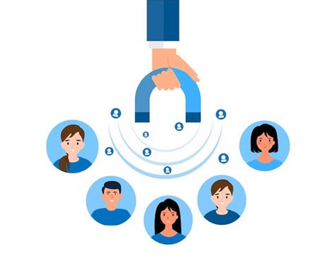 Premium Vector Magnet Attracted Loyal Customer Inbound Marketing Attracts New Client