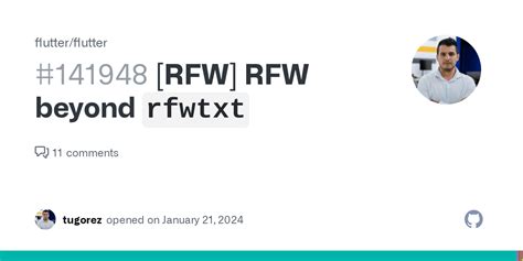 Rfw Rfw Beyond `rfwtxt` · Issue 141948 · Flutterflutter · Github