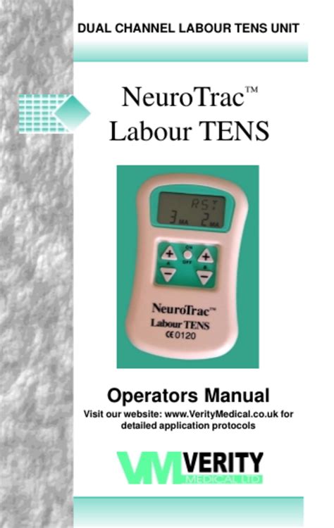 Neurotrac Labour Tens Operators Manual Nov 2003 Pdf Download
