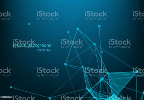 Abstract Connecting Dots And Lines Connection Science Background Vector Illustration Stock
