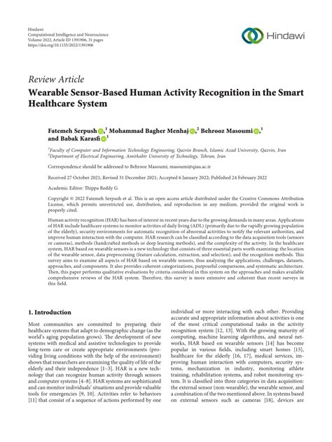 Pdf Wearable Sensor Based Human Activity Recognition In The Smart