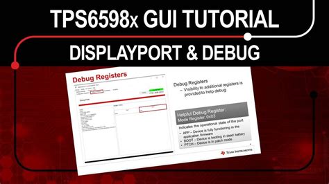 TPS X GUI Tool DisplayPort Alternate Mode Debugging YouTube