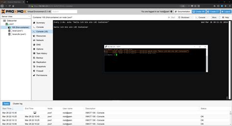 lxc container mit proxmox virtual environment