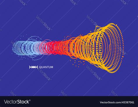 Array With Dynamic Particles 3d Technology Style Vector Image