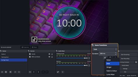 OBS Scene Transitions Starting And Stream End Screens Uno