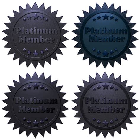 Set Four Rendered Medals Platinum Gold Silver Bronze Winner Metallic