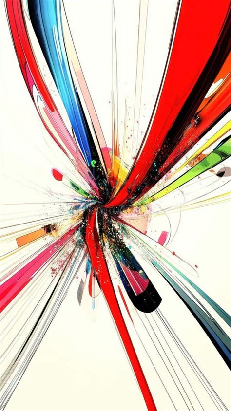 Abstract Explosion Of Colorful Lines And Shapes Creating A Dynamic Visual Effect Stock