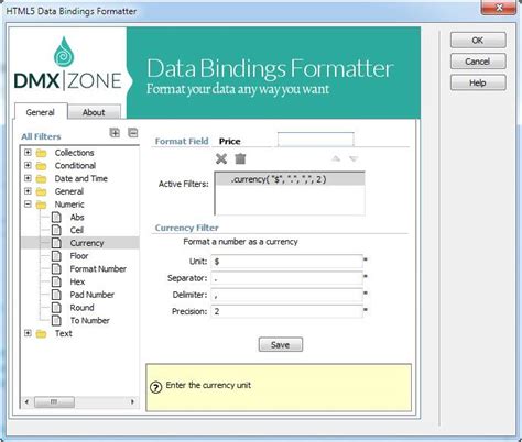 Html5 Data Bindings Formatter Reference Articles Dmxzonecom