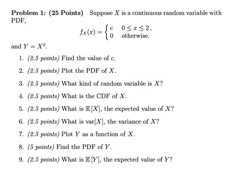 Solved Problem 1 25 Points Suppose X Is A Continuous