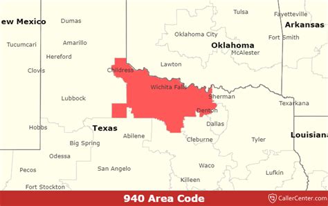 Area Code 940 Map Time Zone And Phone Lookup