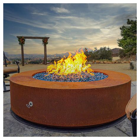 The Outdoor Plus Round Metal Unity 18″ Tall Fire Pit Fire Pits