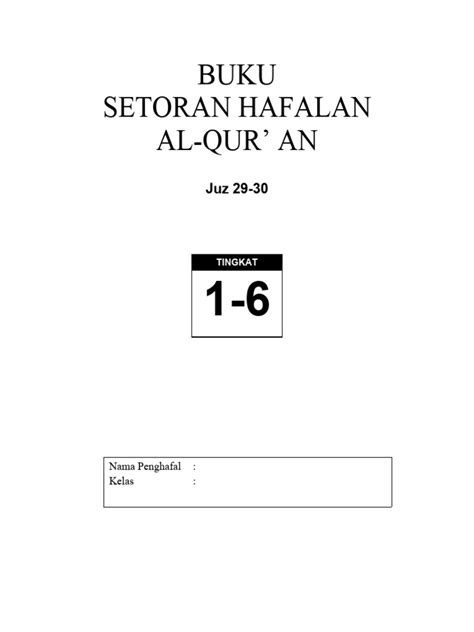 Buku Setoran Hafalan Pdf