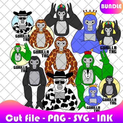 Bundle Gorilla Tag Stickers Svg Png Ink Gorilla Tag Color Inspire
