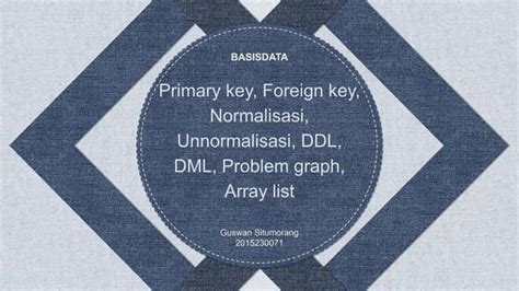 Primary Key Foreign Key Normalisasi Unnormalisasi Ddl Dml Problem Graph Array List Pptx