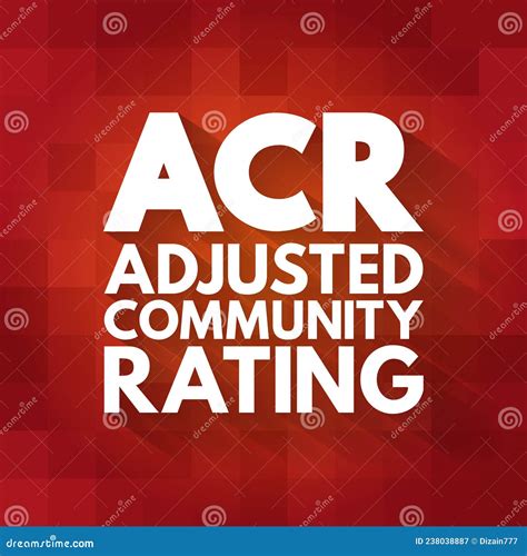 Acr Adjusted Community Rating Acronym Text With Arrows Medical