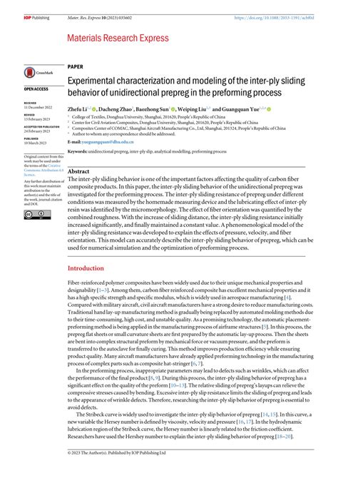 Pdf Experimental Characterization And Modeling Of The Inter Ply
