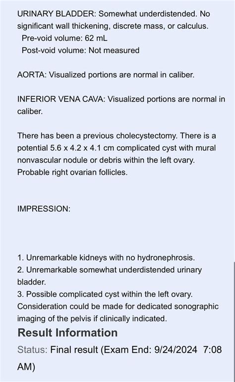 Pelvic Ultrasound Report Template
