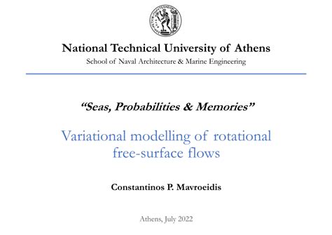 Pdf Variational Modelling Of Rotational Free Surface Flows