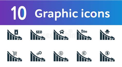 Decrease Graphic Icons Set Ui And Ux Premium Quality Symbol