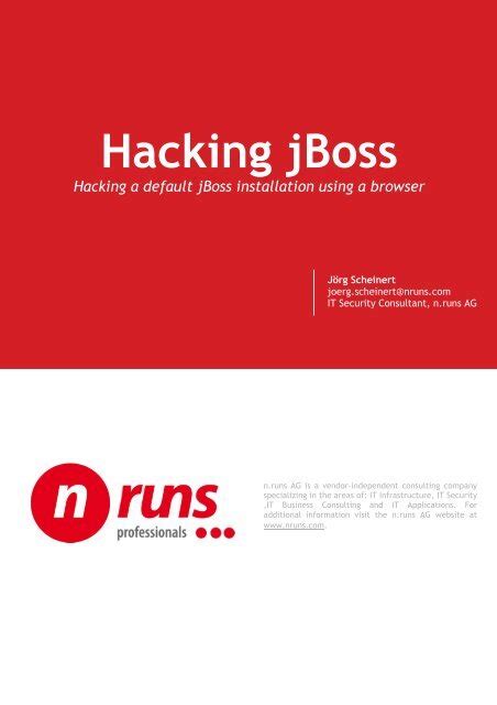 Whitepaper Hacking JBoss Using A Browser Pdf N Runs AG