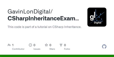 Github Gavinlondigitalcsharpinheritanceexample This Code Is Part Of