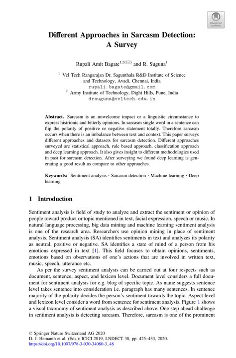 Pdf Different Approaches In Sarcasm Detection A Survey