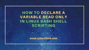How To Declare A Variable Read Only In Linux Bash Shell Scripting CyberITHub