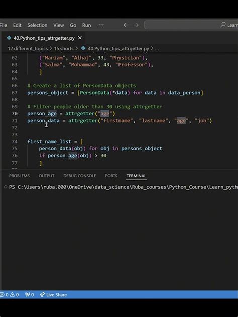 Python Tips Using The Attrgetter Function For Data Filtering Youtube