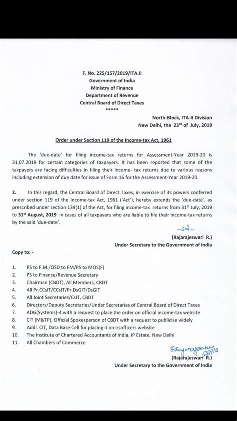 Income Tax Due Date Extension 2019 IndiaFilings