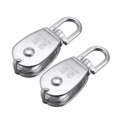 M25 스테인레스 스틸 풀리 블록 헤비 듀티 스틸 싱글 휠 스위블 리프팅 로프 풀리 블록 2 개pulleys