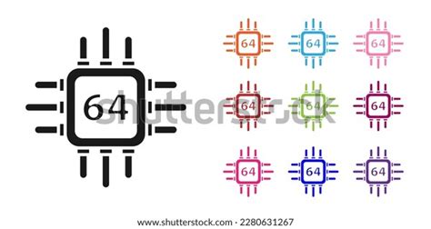 Black Computer Processor Microcircuits Cpu Icon Stock Vector Royalty Free