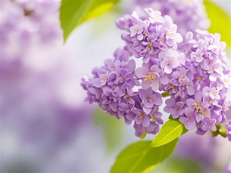 Premium Ai Image Lilac Flowers With Defocused Background Ai Generated