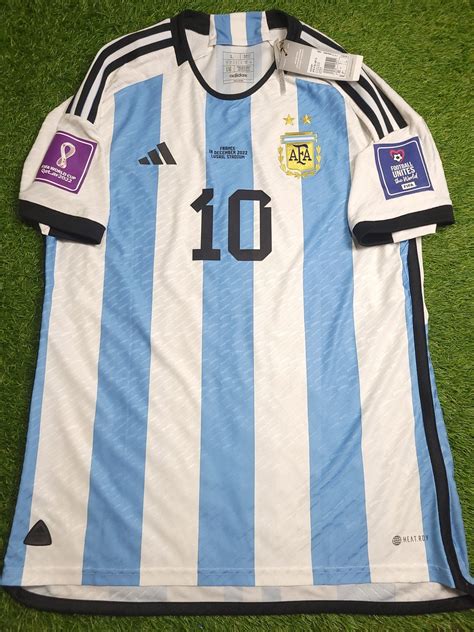 Messi Argentina 2022 World Cup Final Player Issue Home Soccer Jersey S
