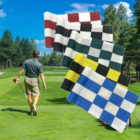 5 Pcs Golf Flag Putting Green Flag Checkered Golf Flags With Tube