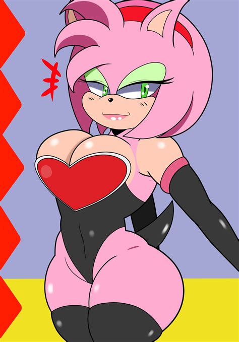 Rule 34 Amy Rose Leotard Neckline Rouge The Bat Cosplay Seductive Pose Shingattai Sonic