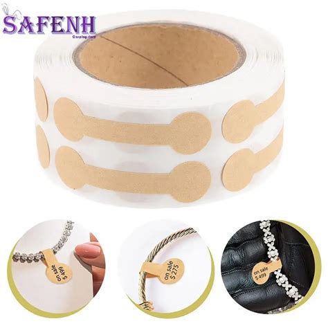 반지 팔찌 목걸이 쥬얼리용 자체 접착 라운드 바벨 스티커 Diy 라벨 전시 도구 500 개롤 쥬얼리 가격 태그