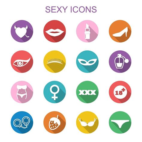 Sexy Long Shadow Icons Vector Art At Vecteezy