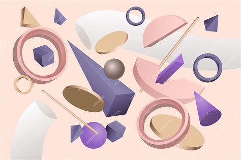 그라데이션 3d 기하학적 배경 무료 벡터